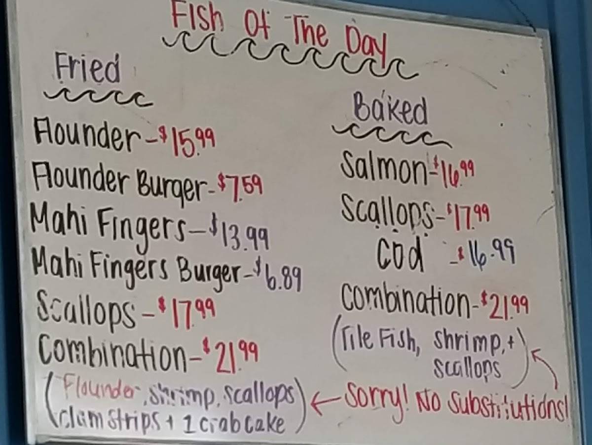 Menu at Smitty's Clam Bar, Somers Point
