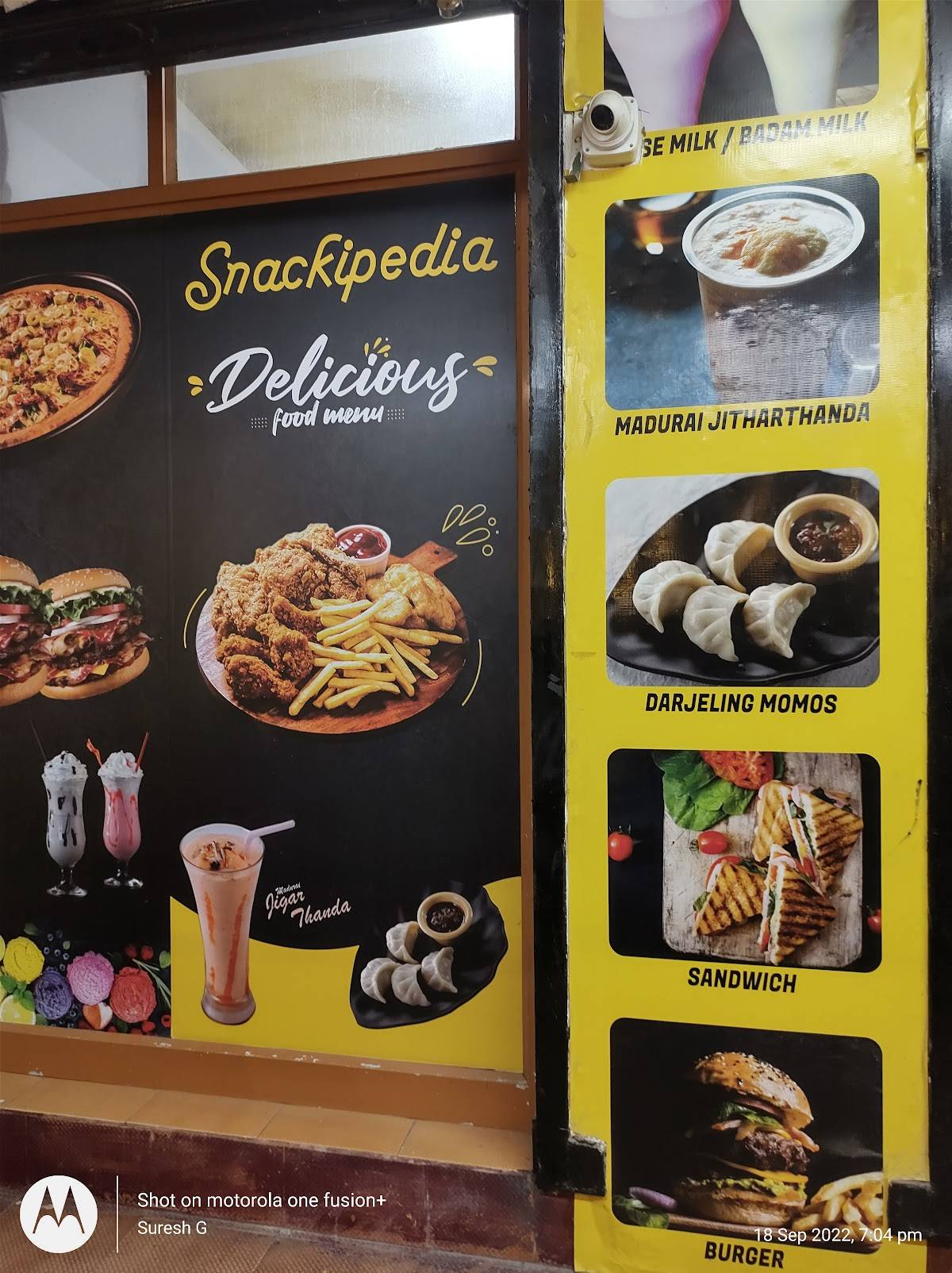 Menu at Snackipedia, Chennai