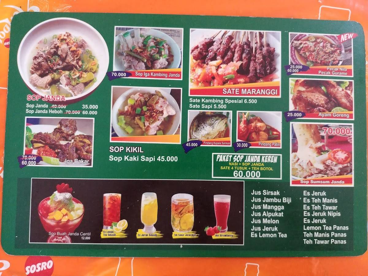 Carta del restaurante Sop Janda Cikarang, Bekasi, Jalan Industri Cikarang