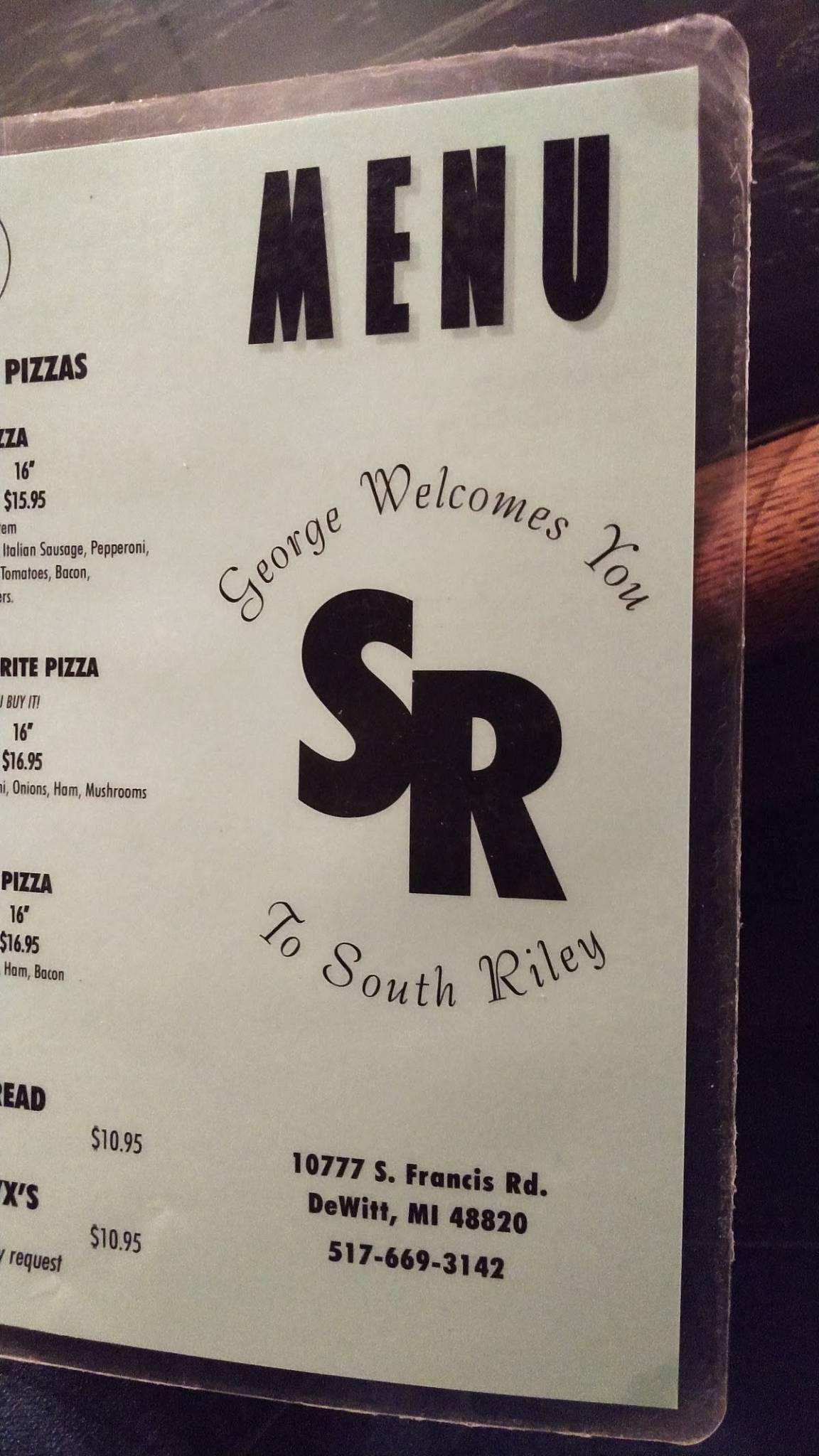 Menu at South Riley Grocery, Tavern & Grill pub & bar, Watertown ...