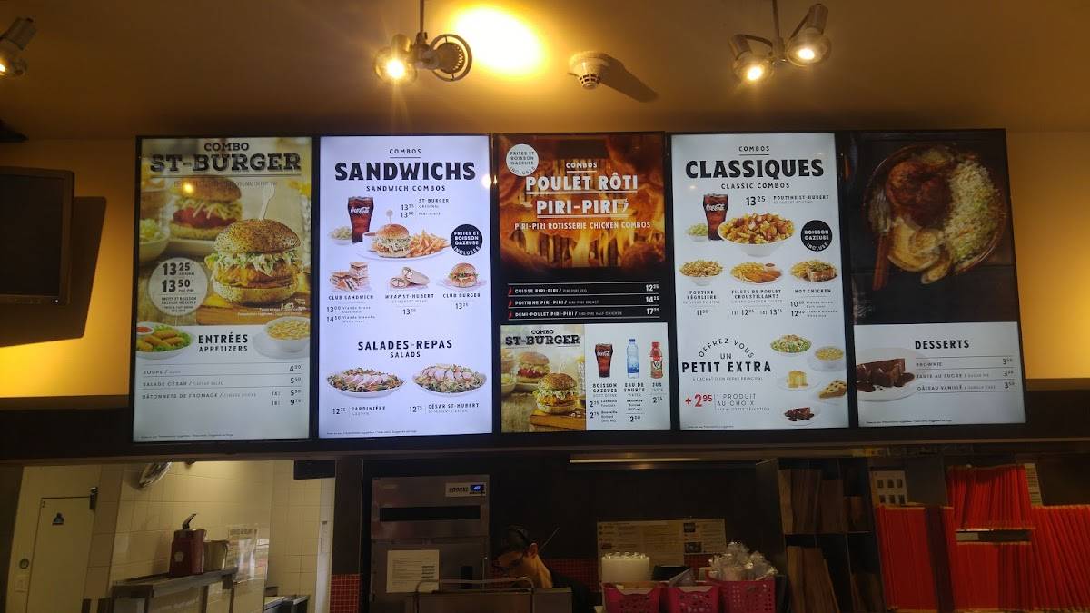 Menu at St-Hubert Express restaurant, Rigaud