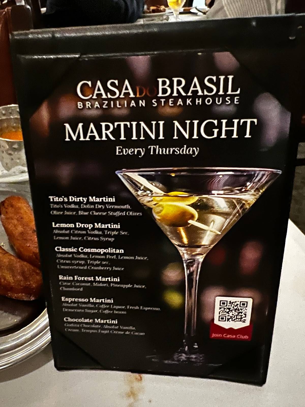 Menu at Casa do Brasil steakhouse, Houston