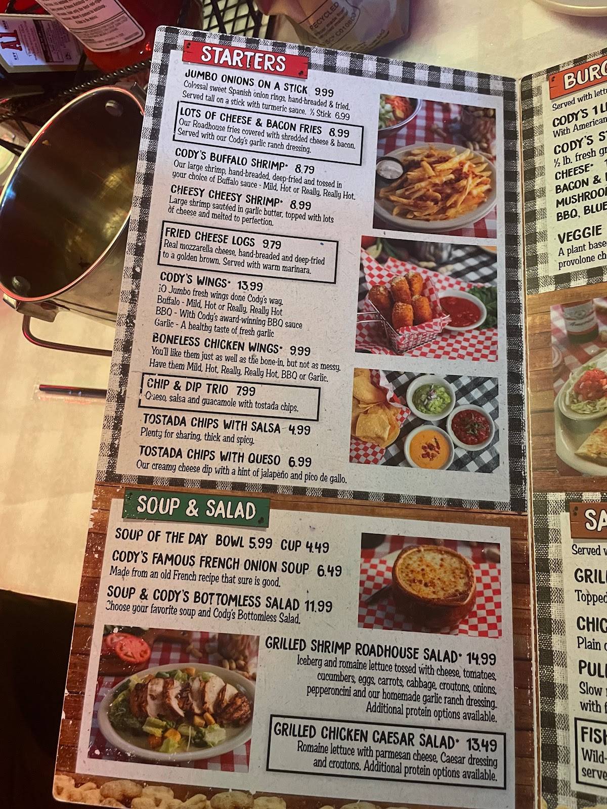 Menu at Cody's Original Roadhouse- Bay Pines steakhouse, Seminole, Park ...