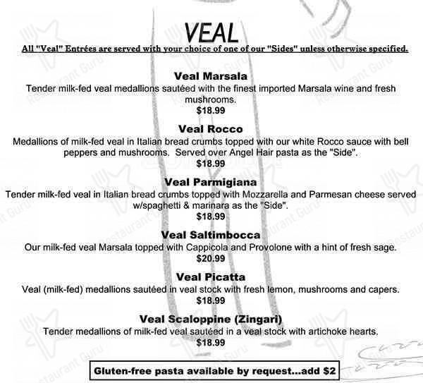 Menu at Gambino's Italian Grill steakhouse, Fairhope
