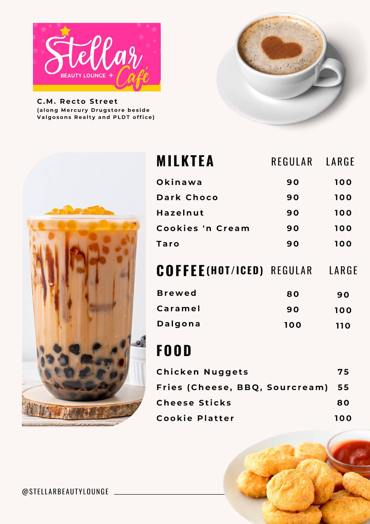 Carta de Stellar Cafe, Dávao