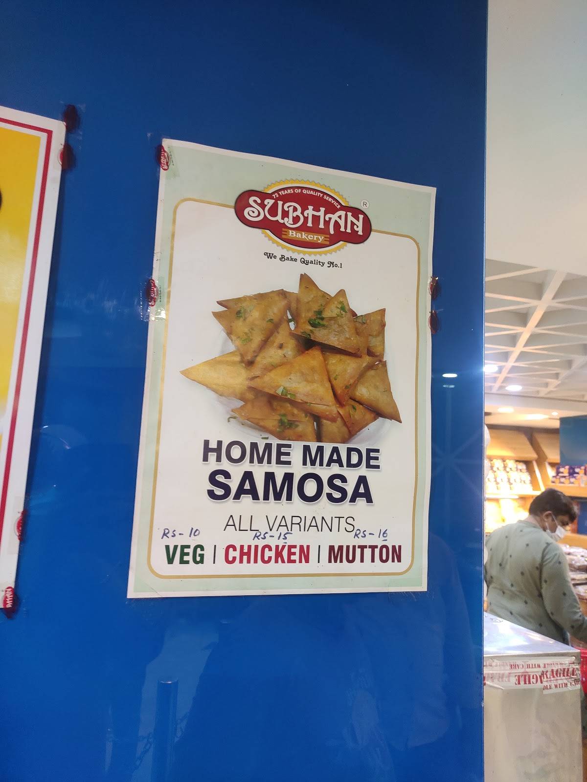 Menu at Subhan Bakery, Hyderabad, 11-6-467