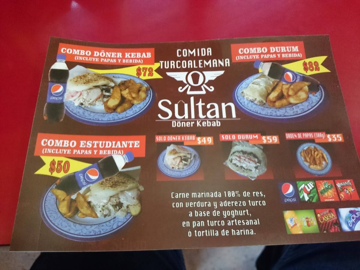 Carta del restaurante Sûltan Döner Kebab, Toluca del Lerdo, Gral ...