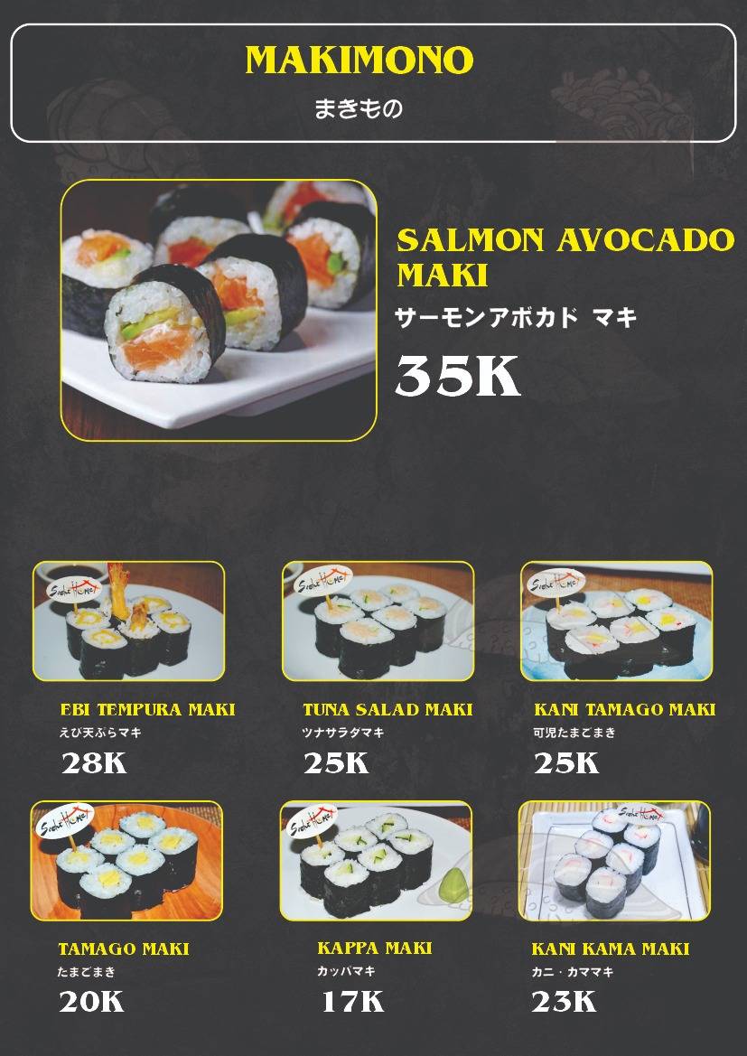 Carta del restaurante Sushi Home Batam, Batam