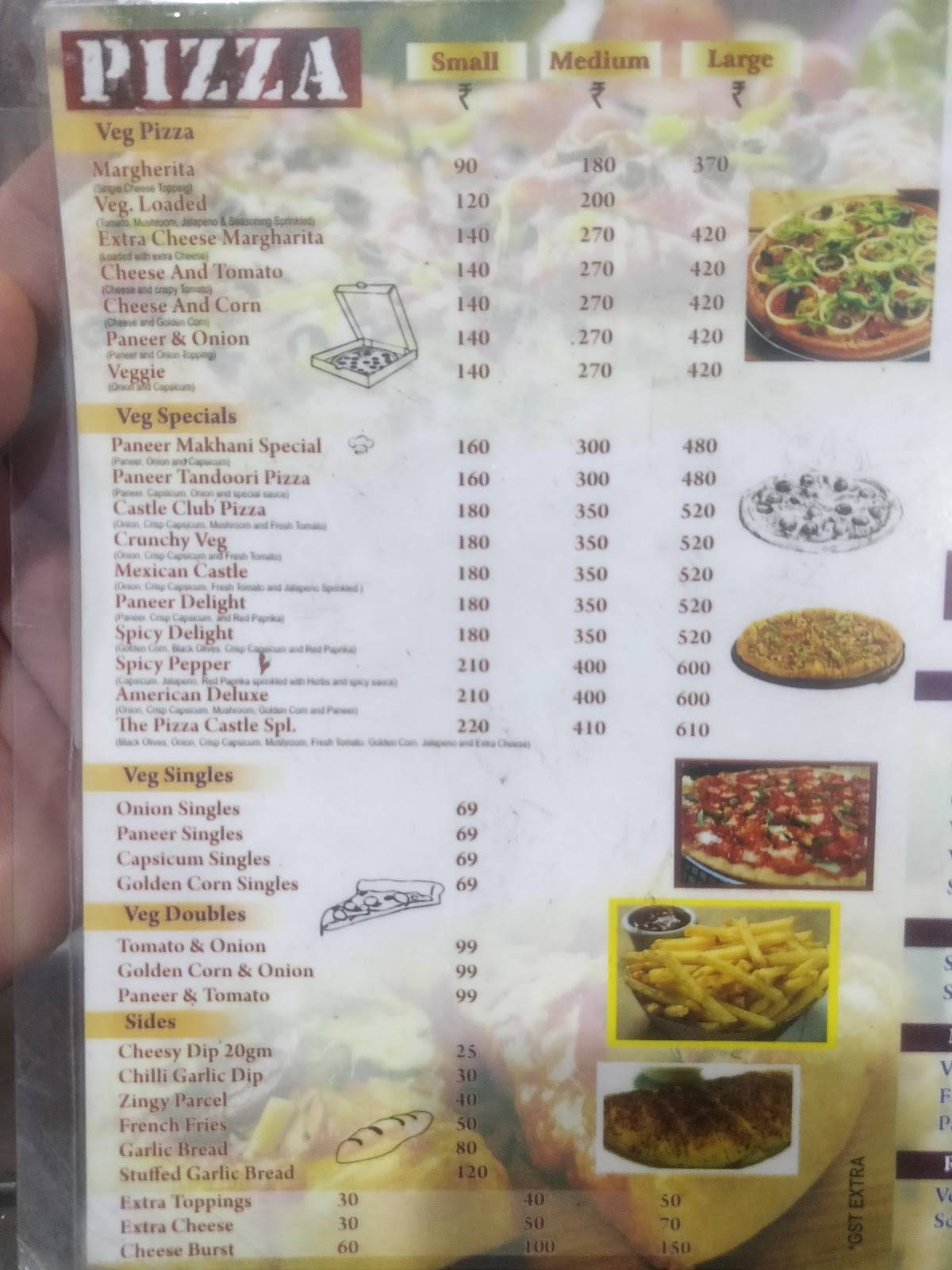 Menu at THE PIZZA CASTLE, Haridwar, Ground Floor