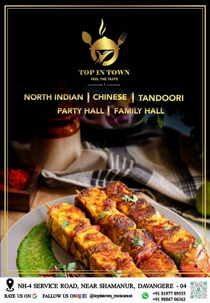 Menu at TOP IN TOWN, Davanagere