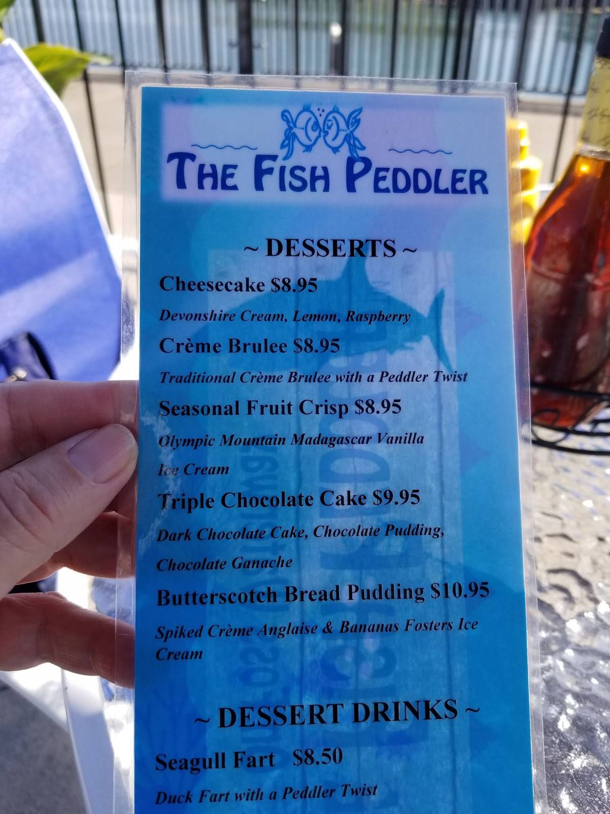 Menu at The Fish Peddler Restaurant on Foss Waterway, Tacoma