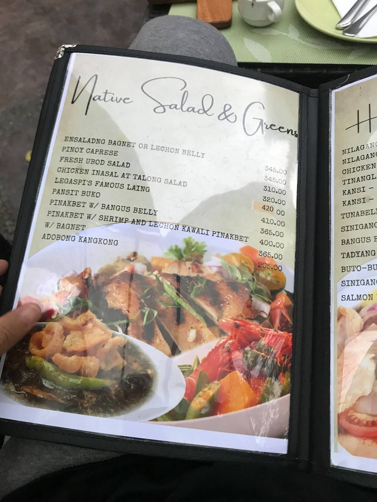 Menu at Pamana Restaurant - Tagaytay, Tagaytay