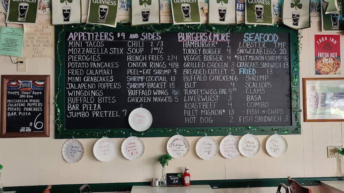 Menu at Tara Inn pub & bar, Port Jefferson, Main St