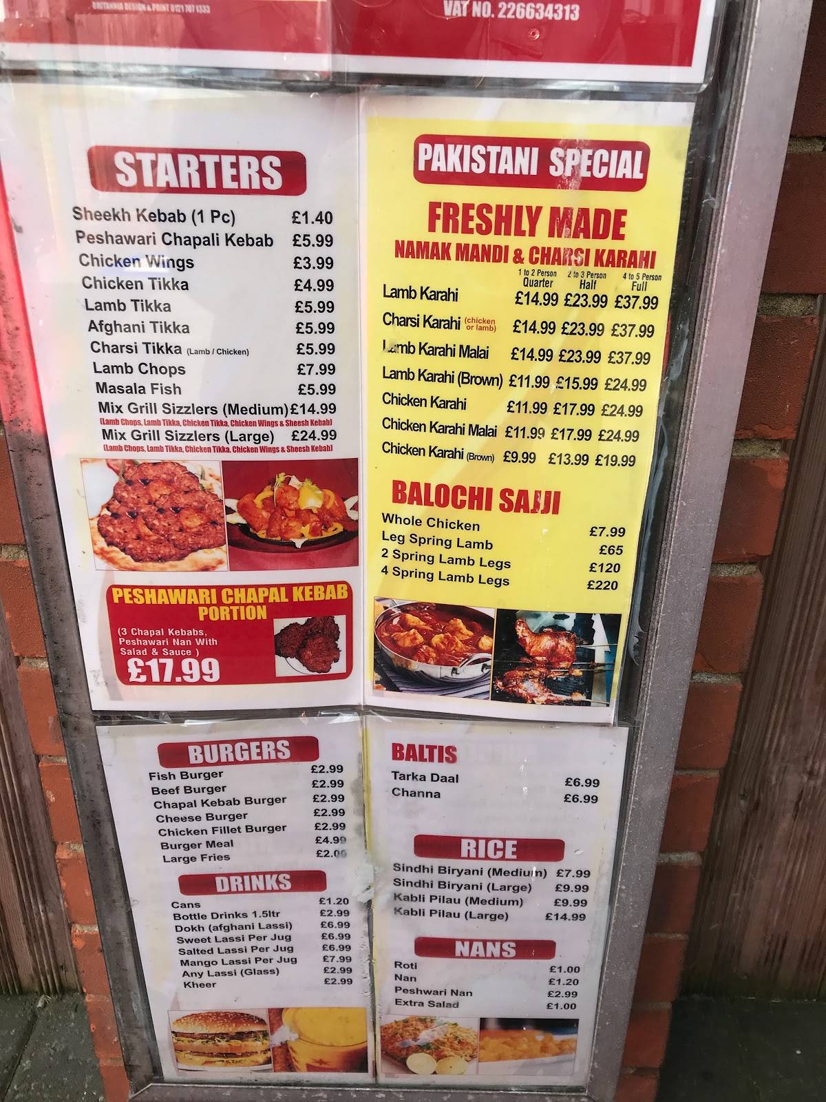 Menu at Taste of Pakistan Restaurant and Take away, London