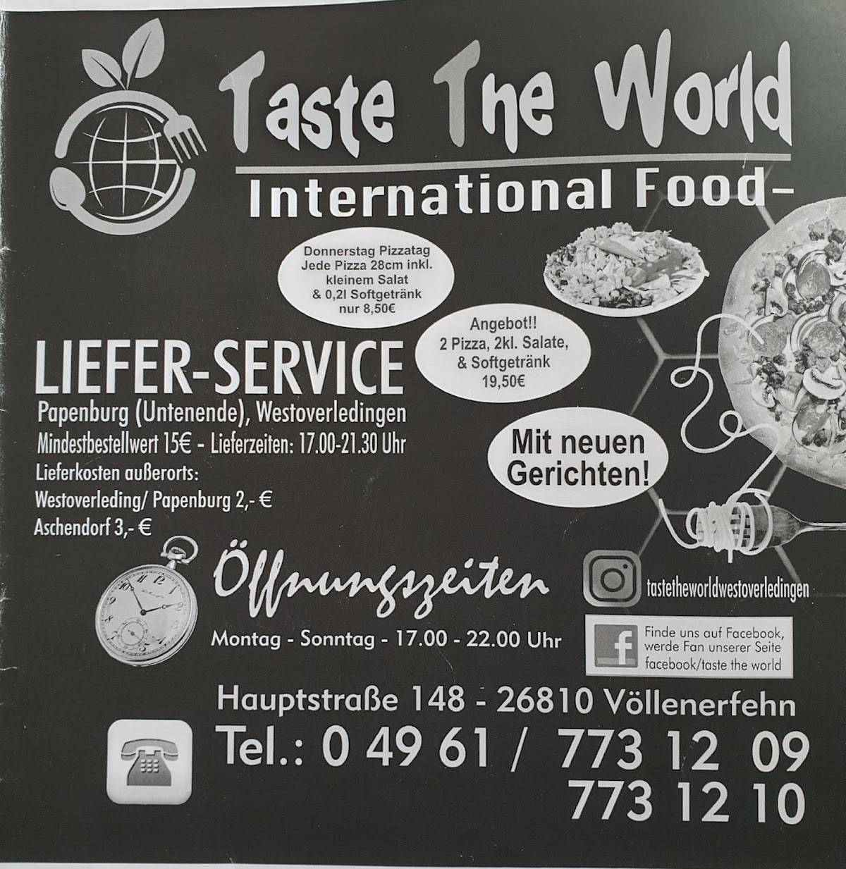 Speisekarte von Taste the World Westoverledingen restaurant ...