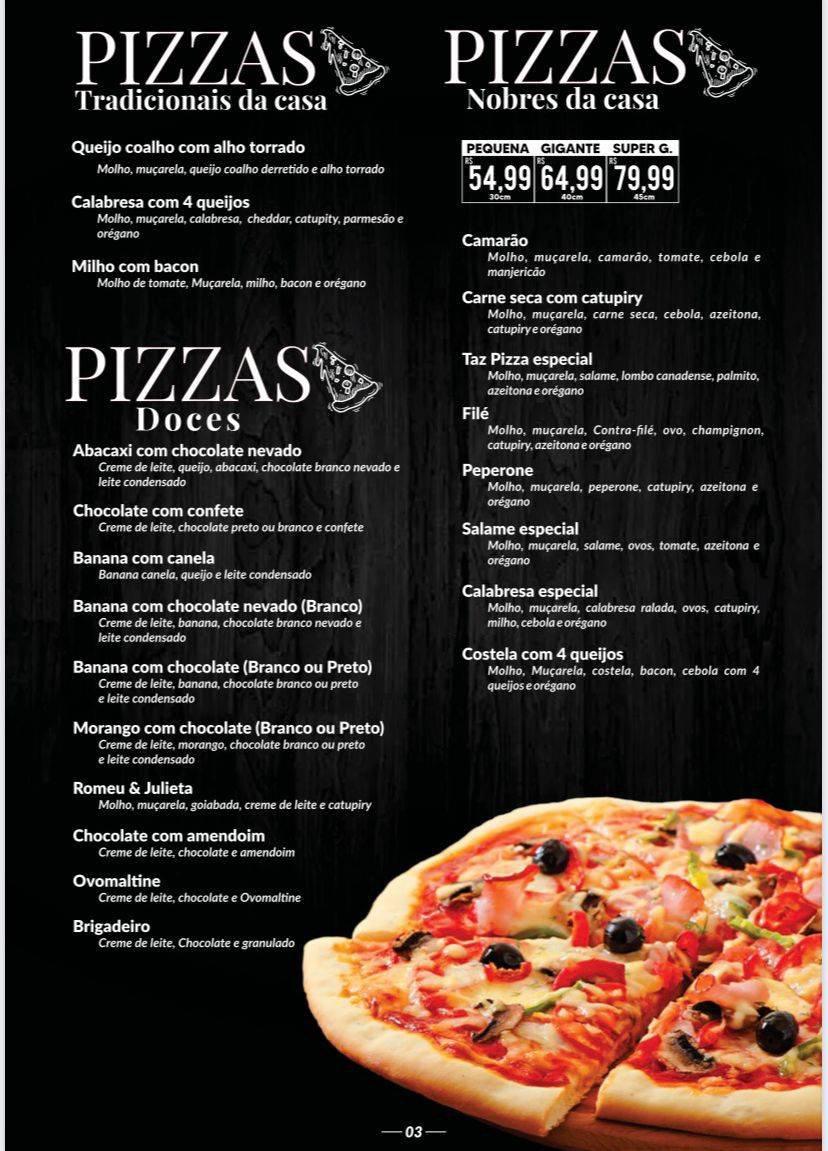Menu em Taz Burger's pub & Bar, Queimados