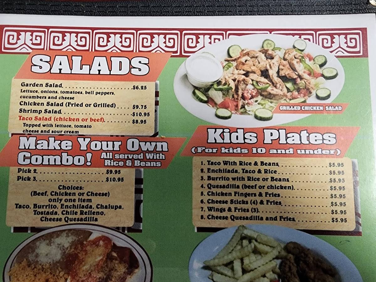 Menu at Tenampa Mexican Restaurant, Darlington
