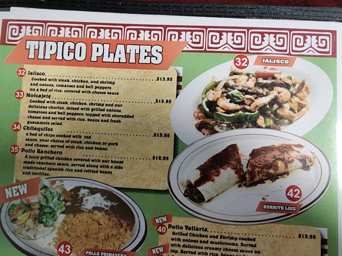 Menu at Tenampa Mexican Restaurant, Darlington