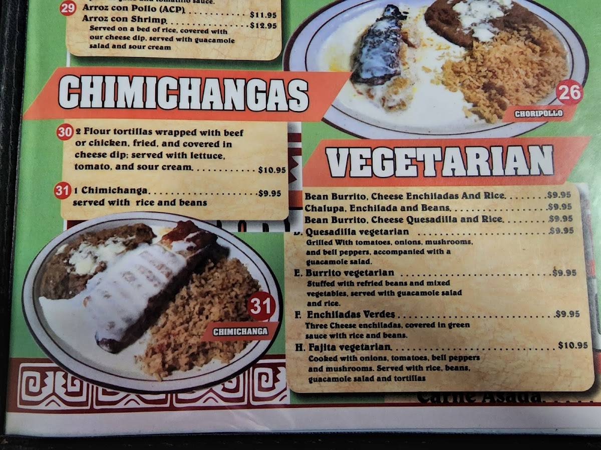 Menu at Tenampa Mexican Restaurant, Darlington