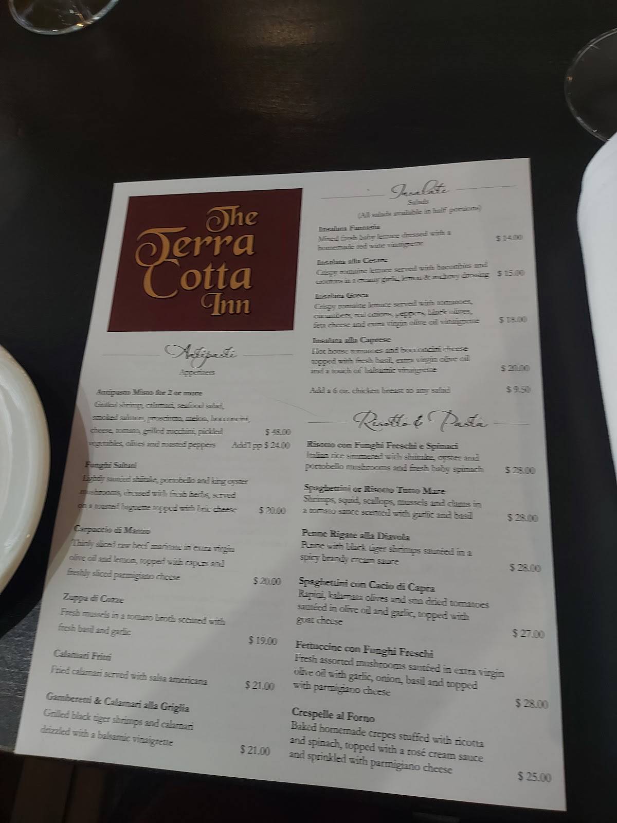 Menu at Terra Cotta Inn pub & bar, Caledon