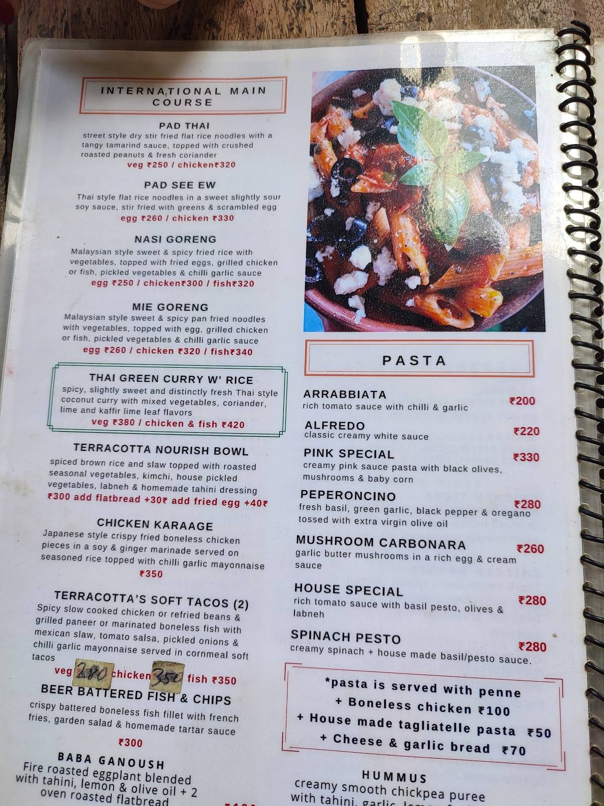 Menu at Terracotta Cafe, Varanasi, B1/146