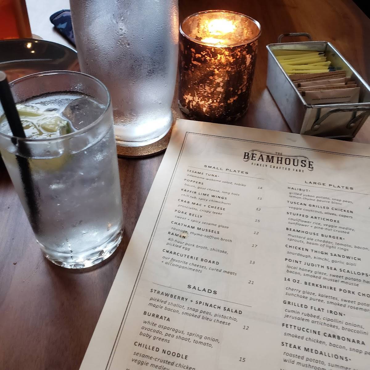 Menu at The Beamhouse pub & bar, Glastonbury