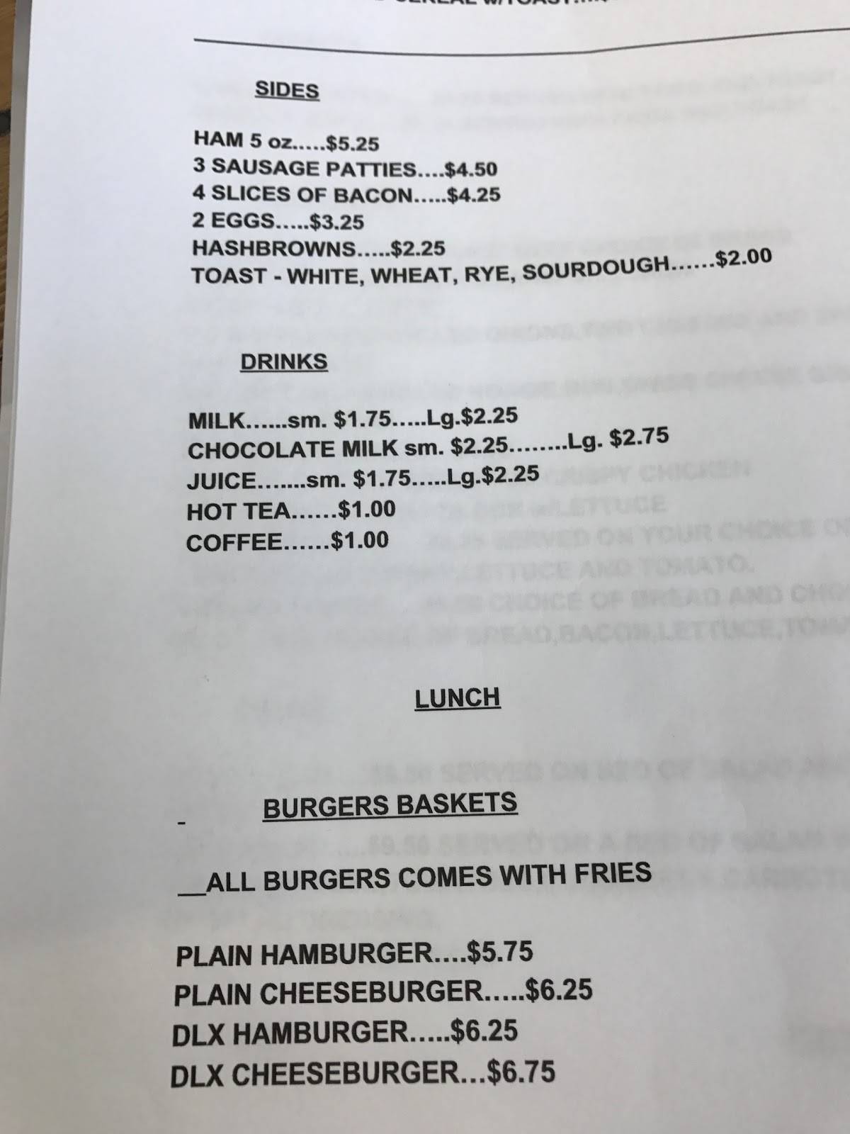 Menu at The Bloomin' Ruby Cafe & Bakery, Sheridan