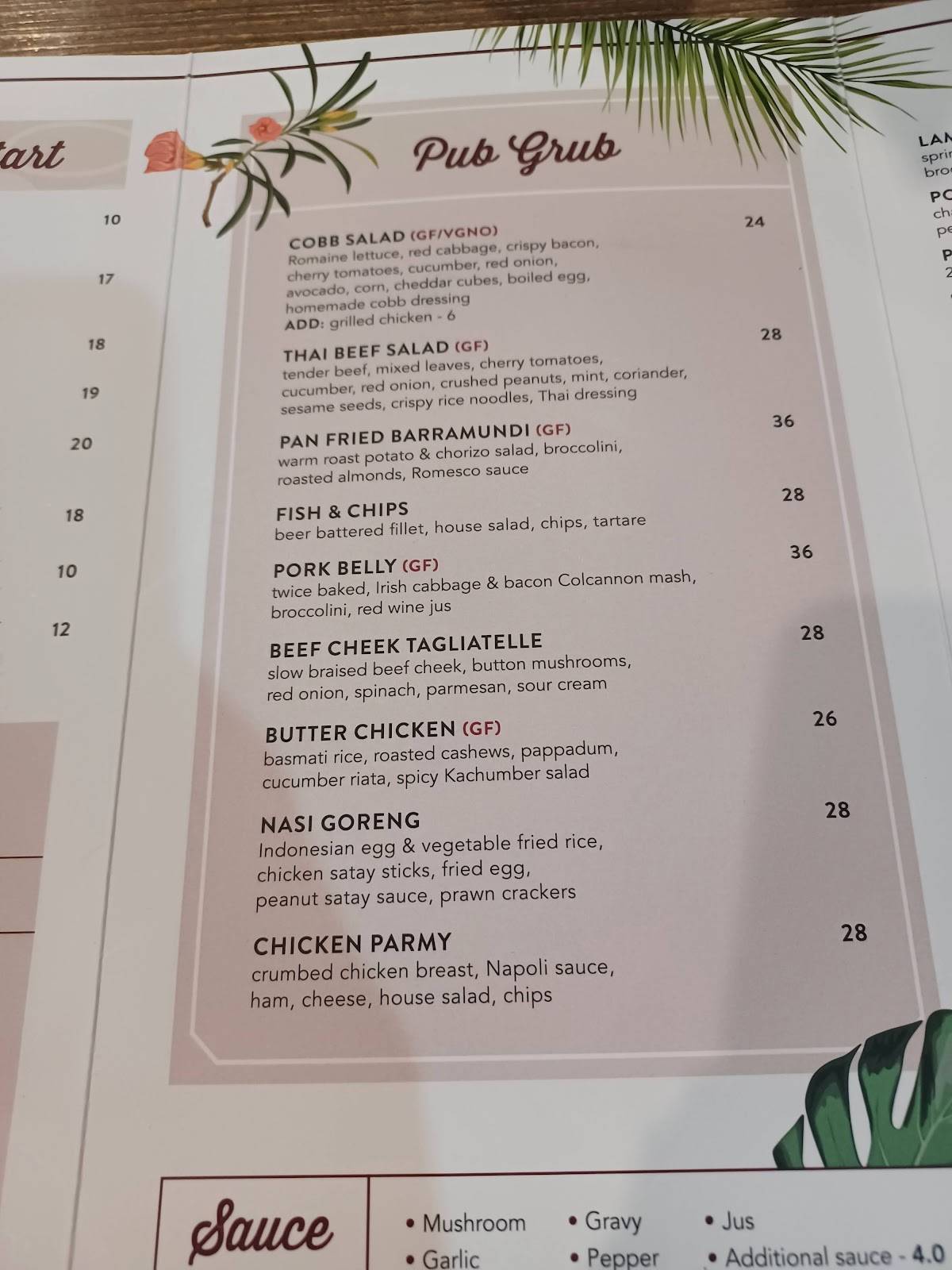 Menu at The Brook Bar & Bistro, Ellenbrook