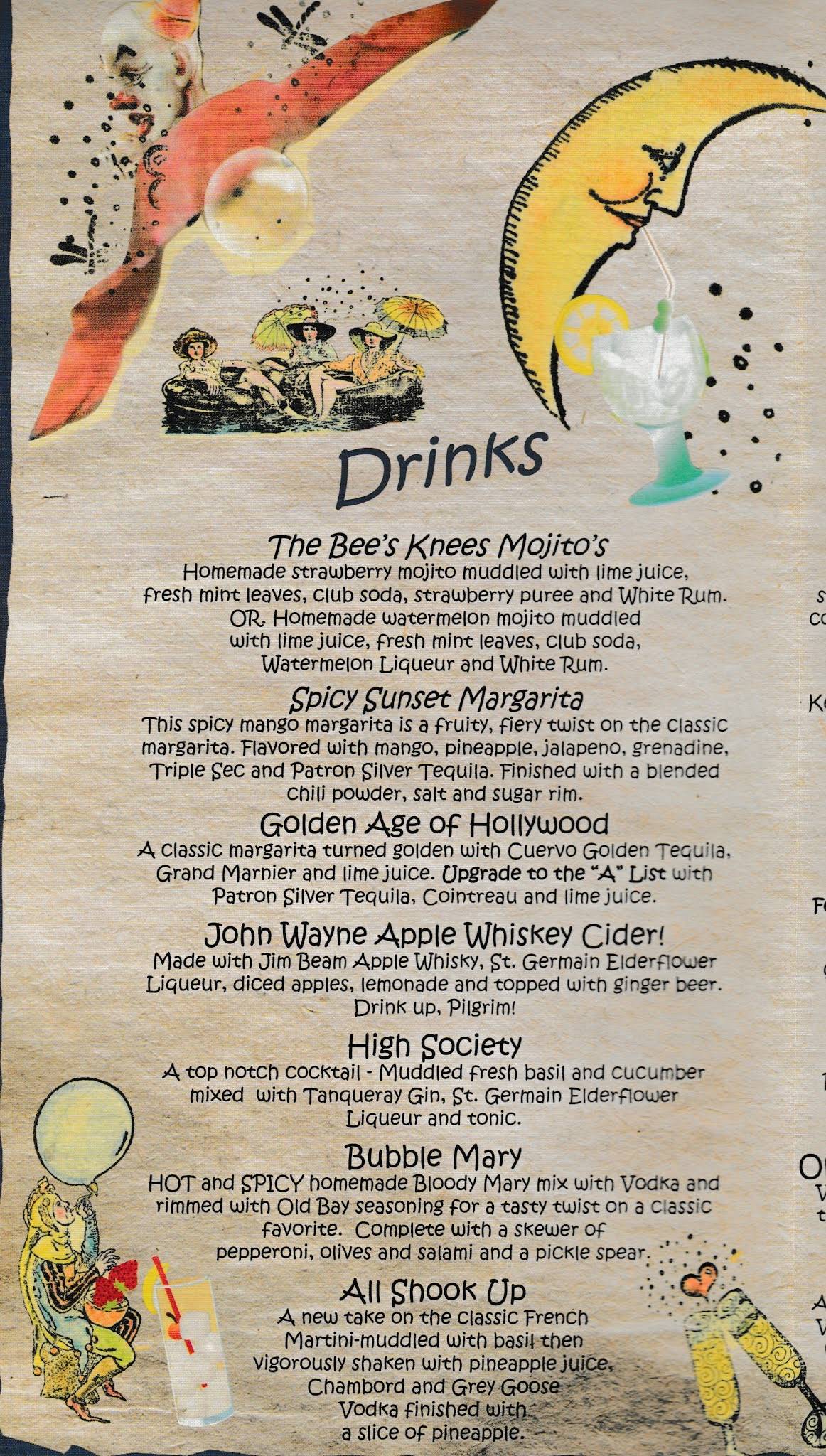 Menu at The Bubble Room Restaurant, Captiva