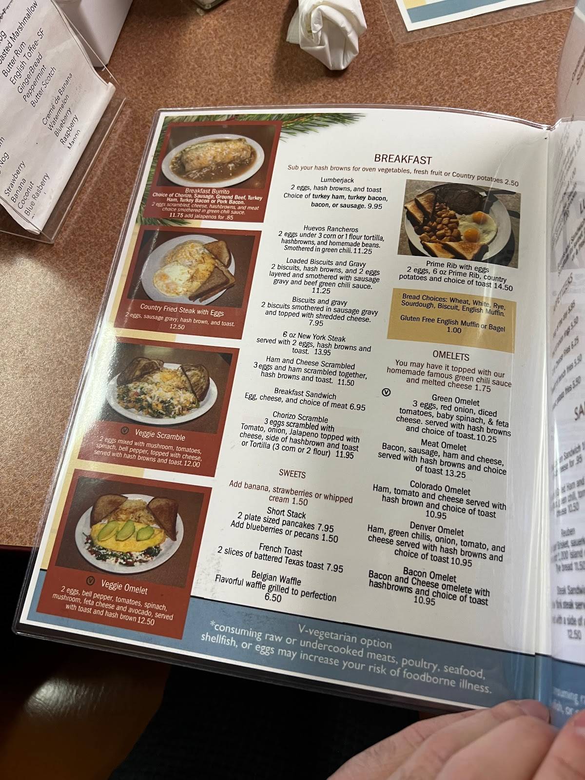 Menu at The Cabin Restaurant, Montrose