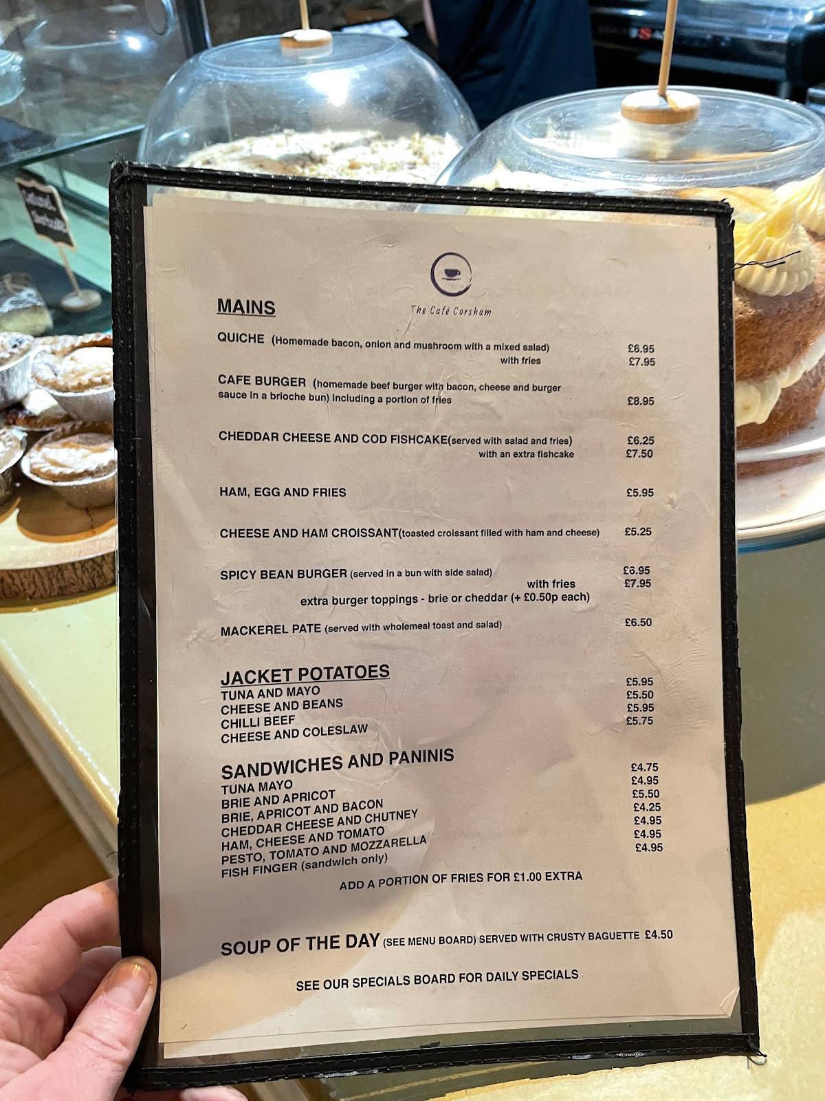 Menu at The Cafe Corsham, Corsham, 1b High St