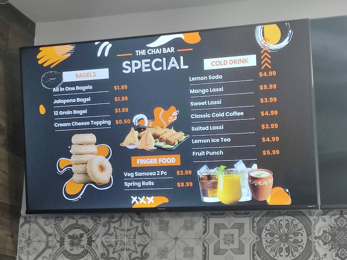 Menu at The Chai Bar, Calgary