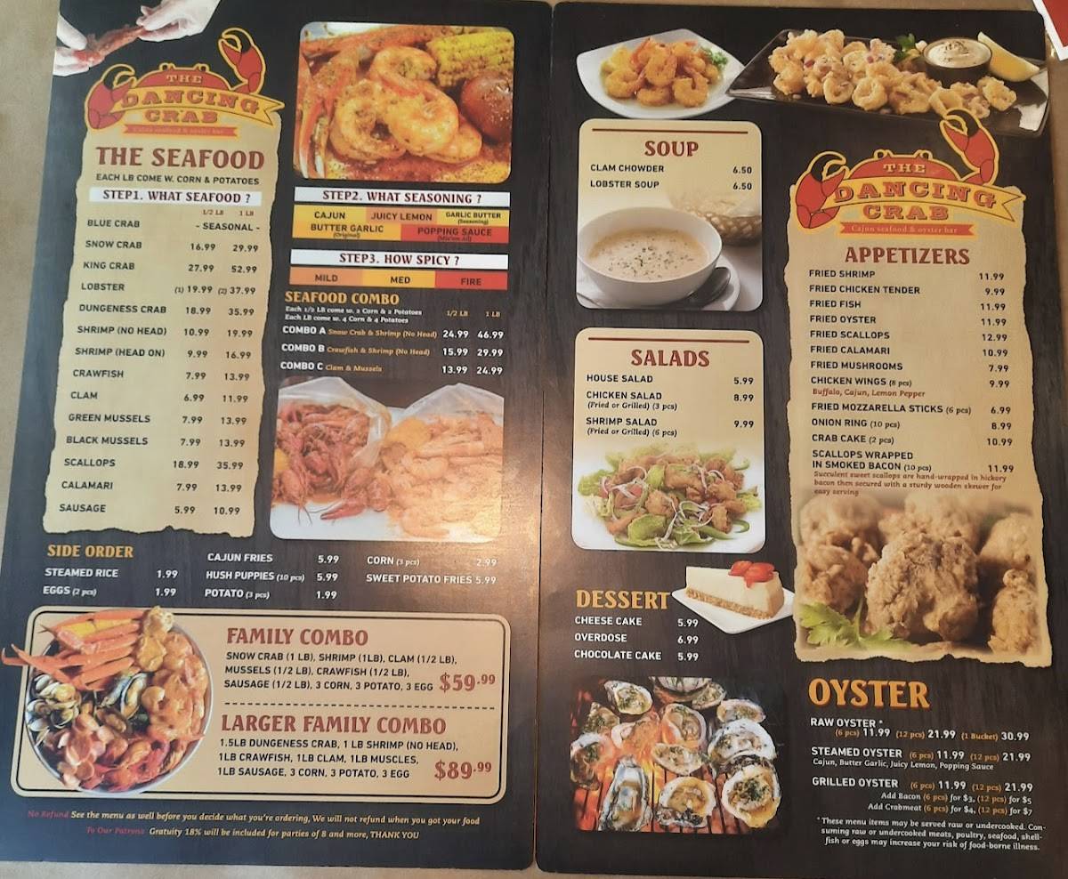 Menu at The Dancing Crab pub & bar, Altamonte Springs