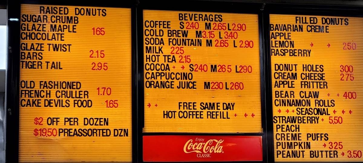 Menu at The Donut Man fast food, Glendora