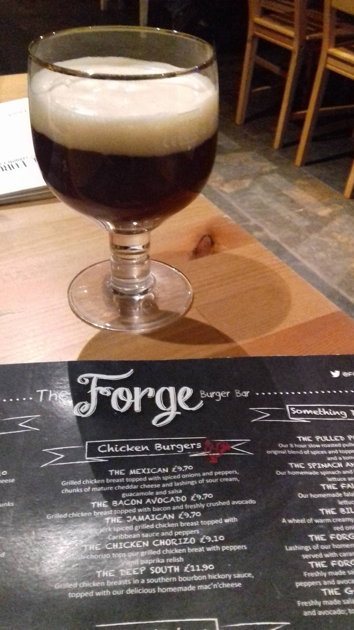 Menu at The Forge Black Rock Steakhouse, Derby