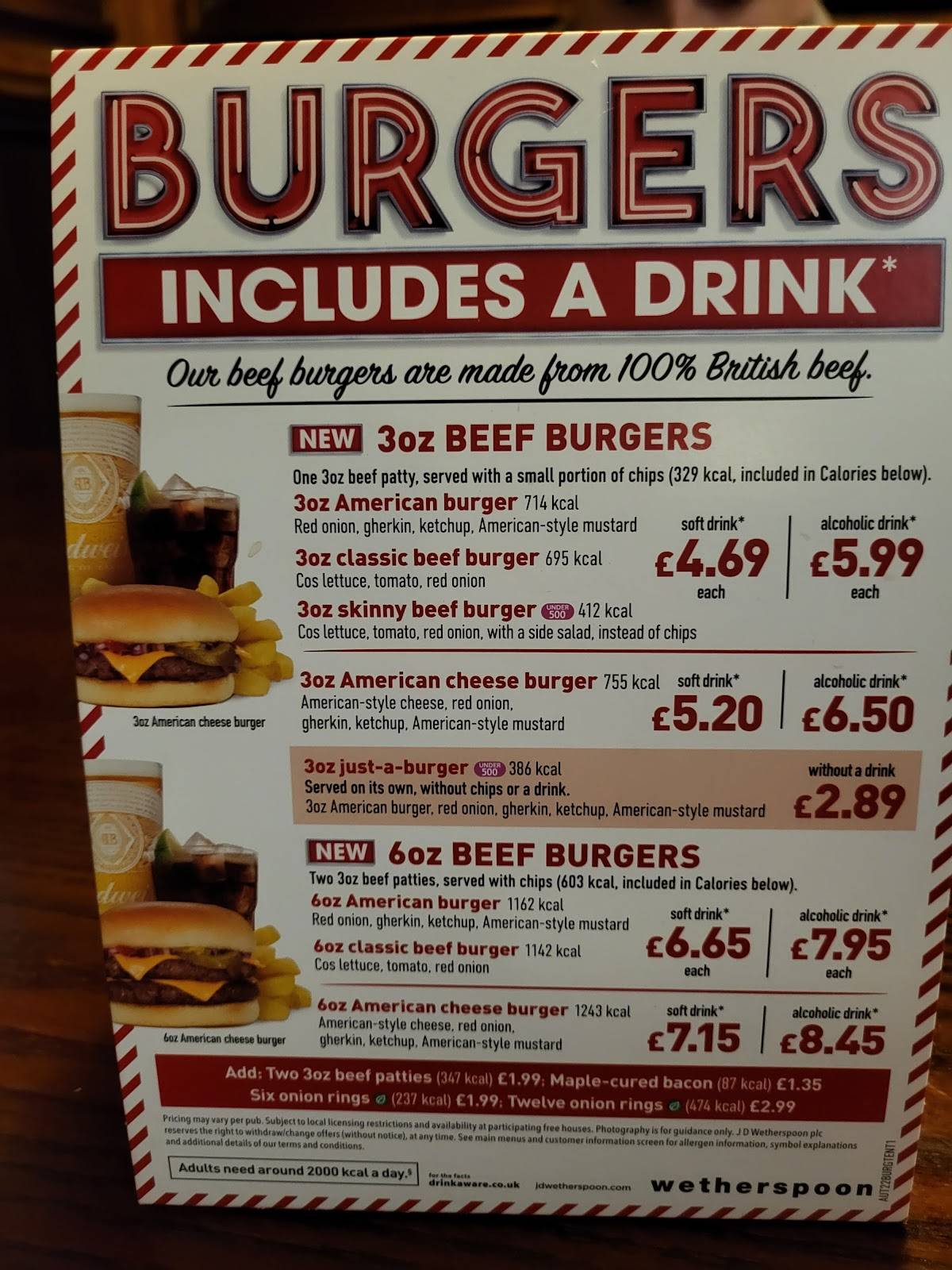 Menu at The Hope Tap - JD Wetherspoon pub & bar, Reading