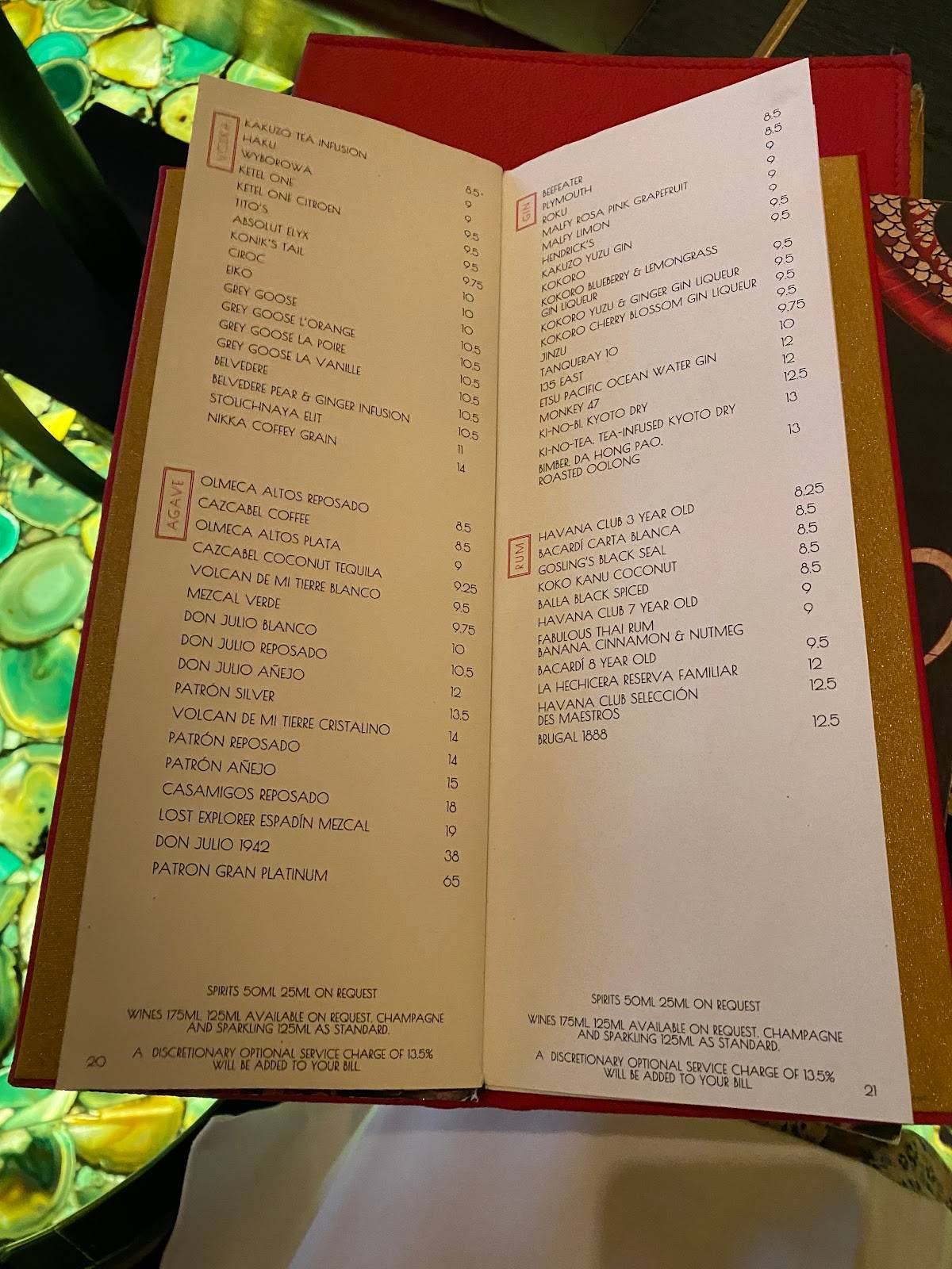 Carta del restaurante The Ivy Asia Mayfair, Londres