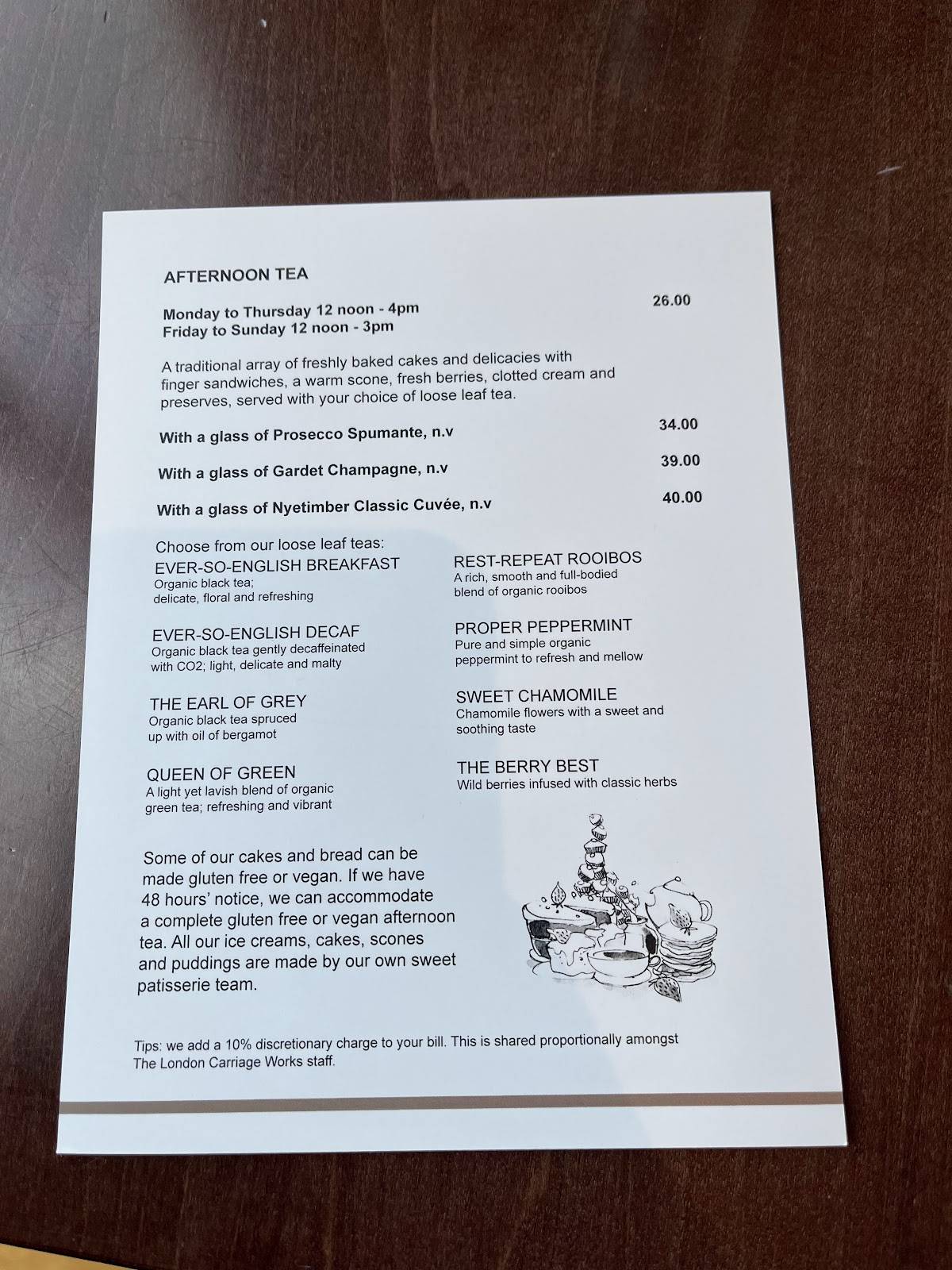 Menu at The London Carriage Works pub & bar, Liverpool