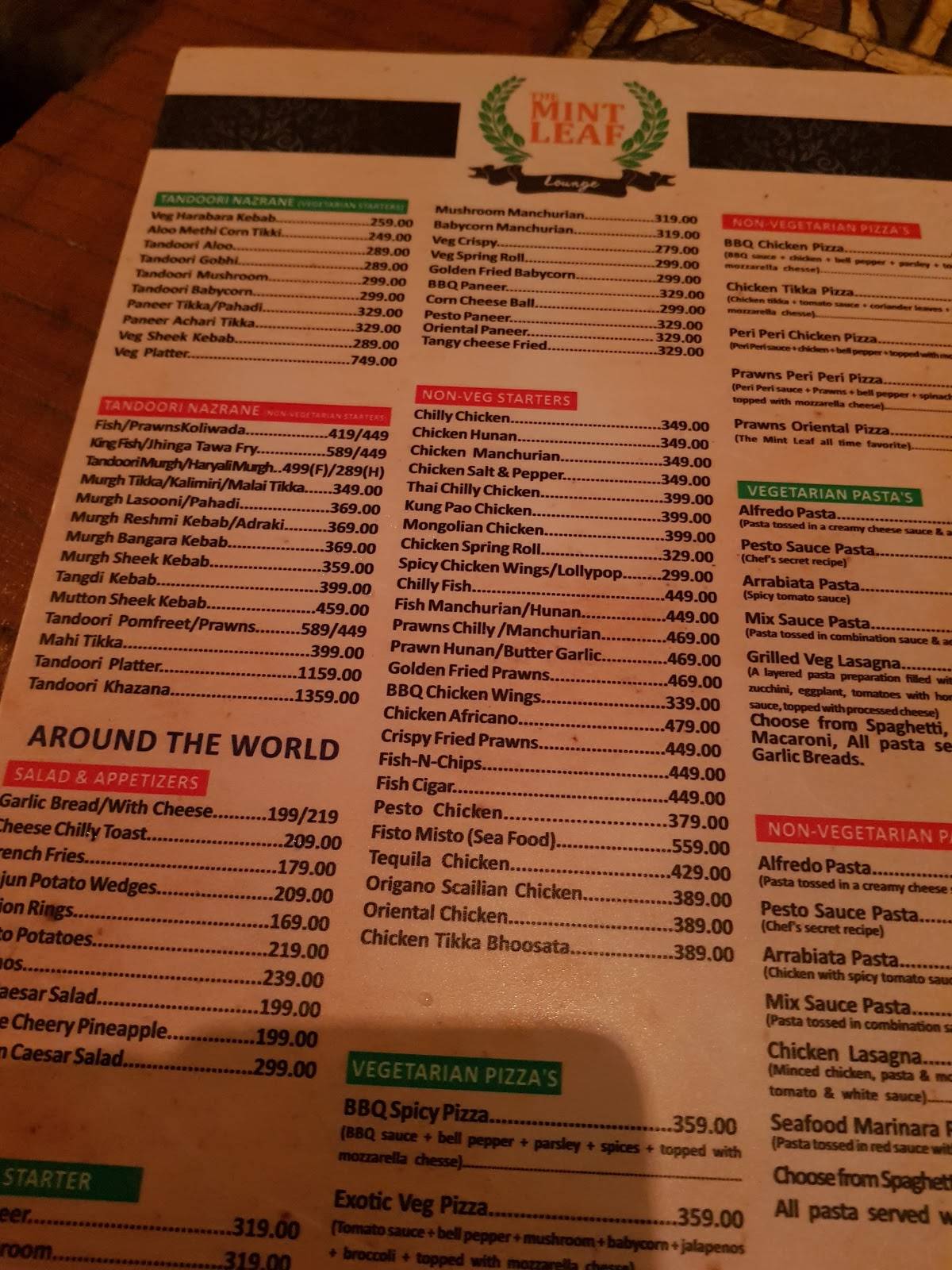 Menu at The Mint Leaf, Navi Mumbai, 3-4