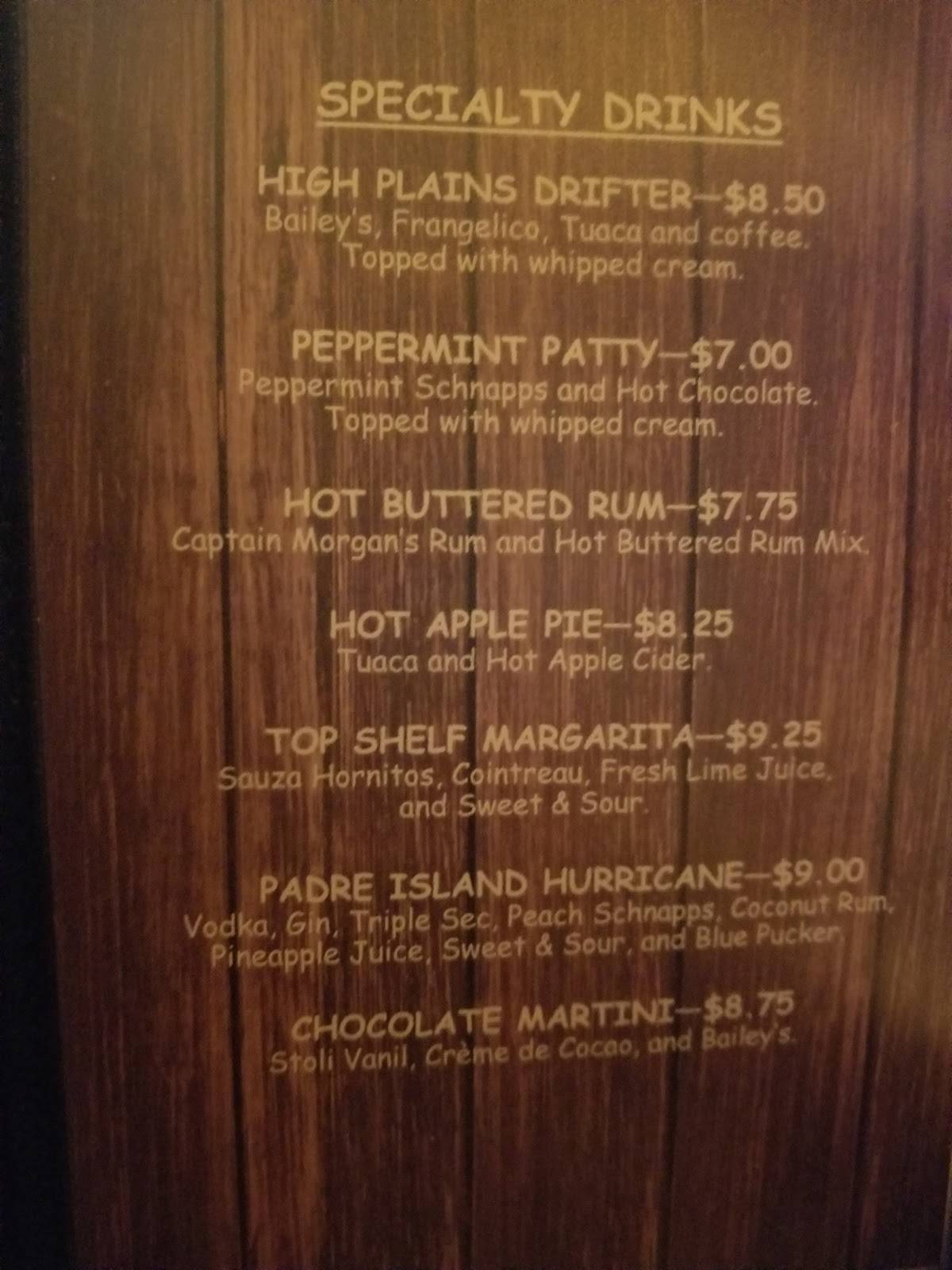 Menu at The Old Mill Saloon pub & bar, Estacada