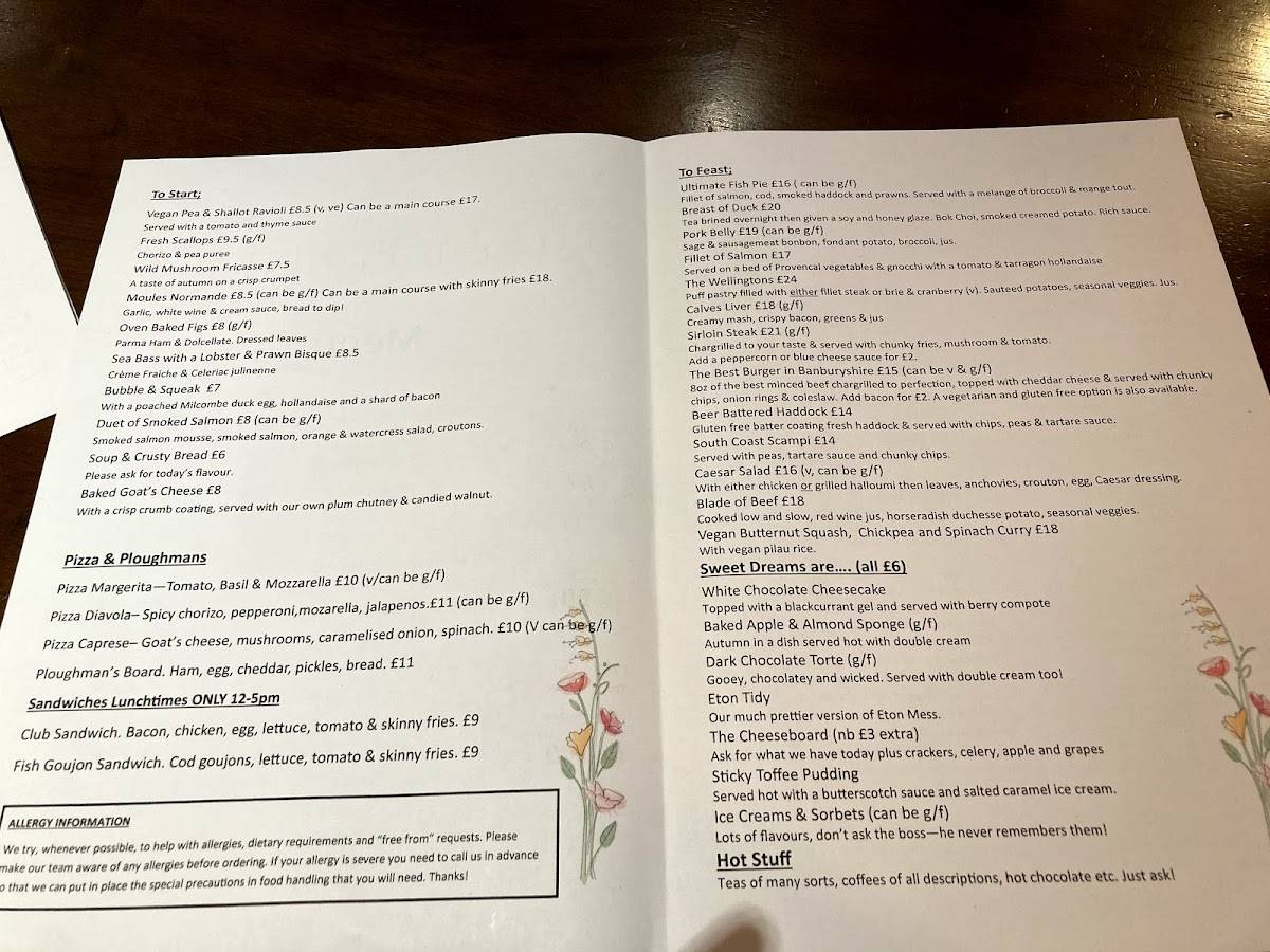 Menu at The Pickled Ploughman pub & bar, Banbury