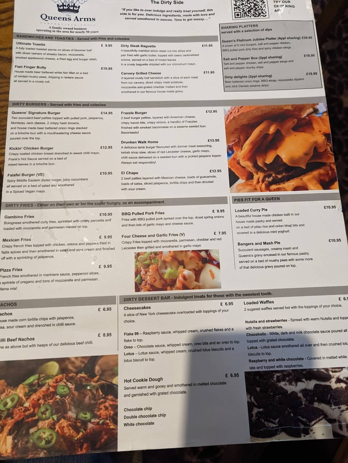 Menu at The Queens Arms Audenshaw pub & bar, Manchester, 72 Guide Ln