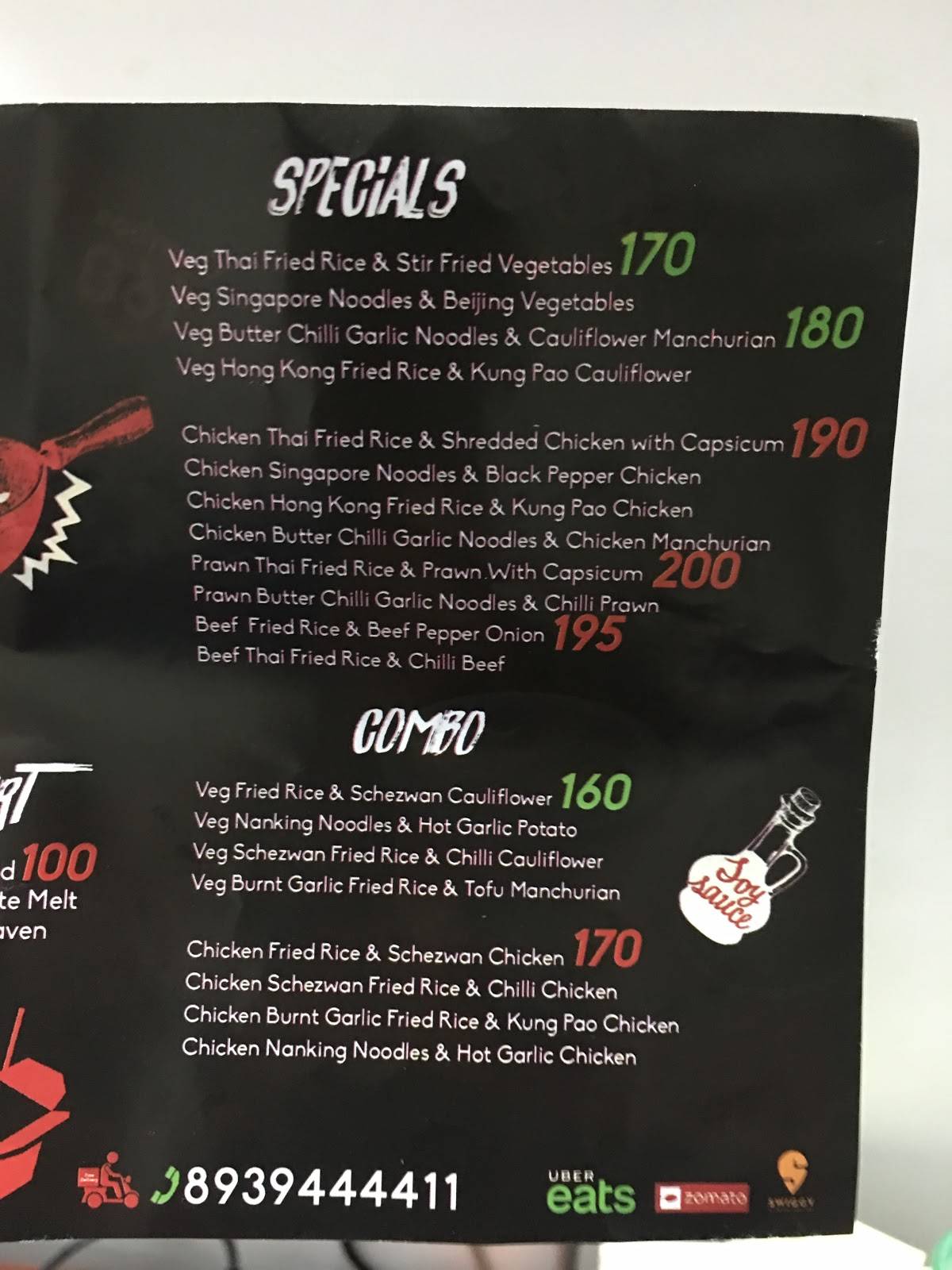 Menu at The Redbox, Chennai, 45/2