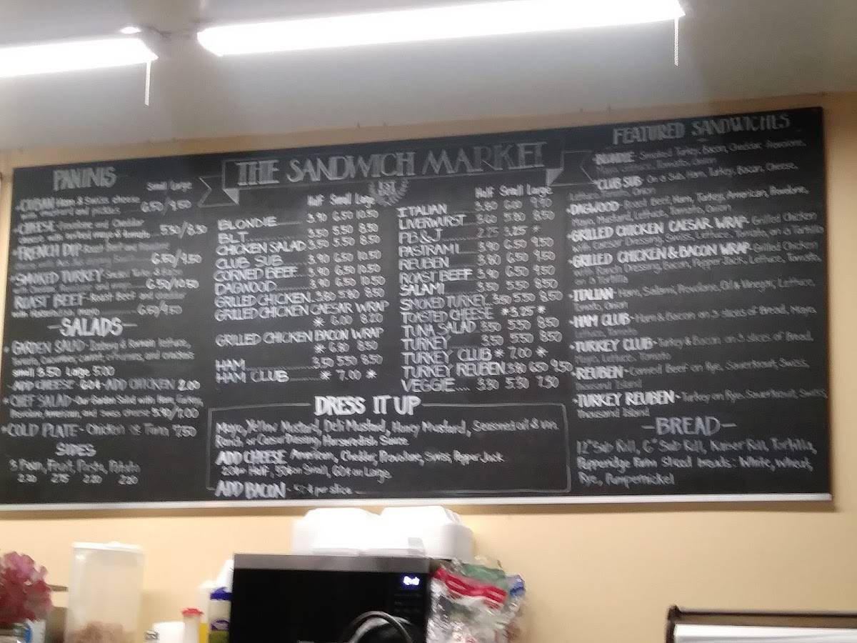 Menu at The Sandwich Market restaurant, Elizabeth City
