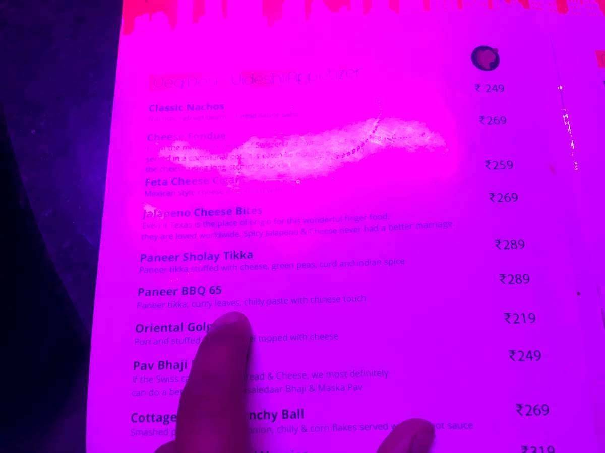 Menu at The Secret, Thane, Thane