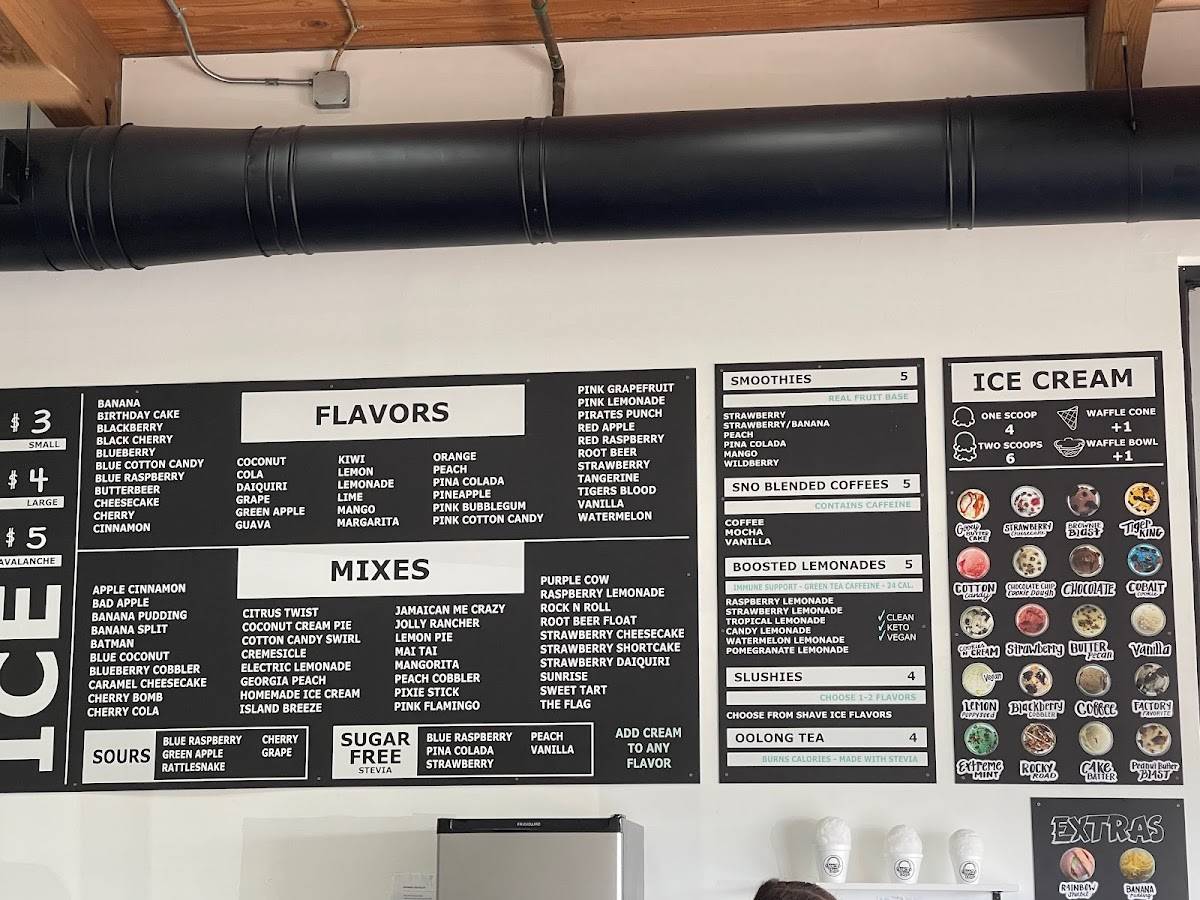 Menu at The Shave Ice Barn & Sweets, Dyersburg