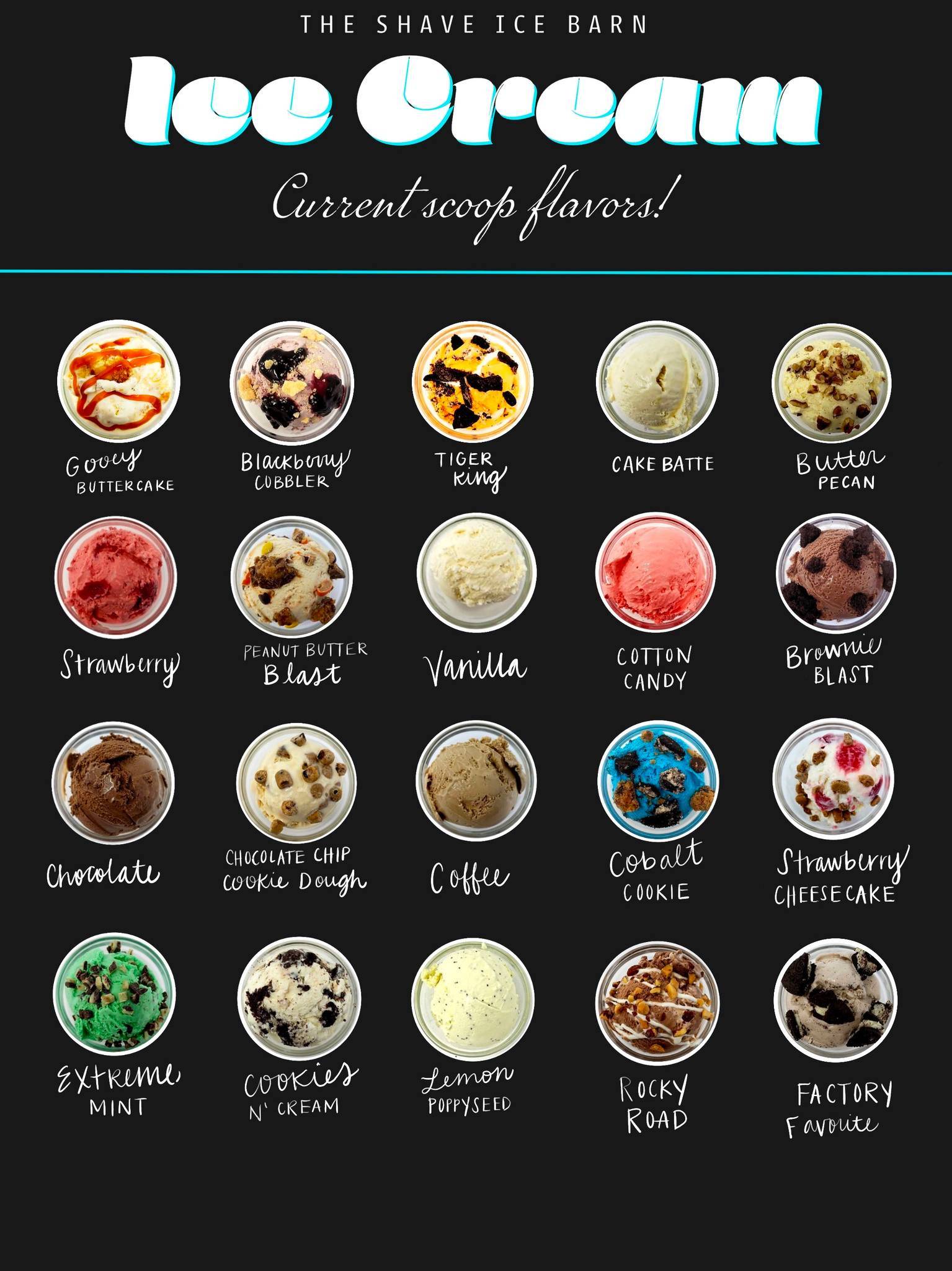 Menu at The Shave Ice Barn & Sweets, Dyersburg