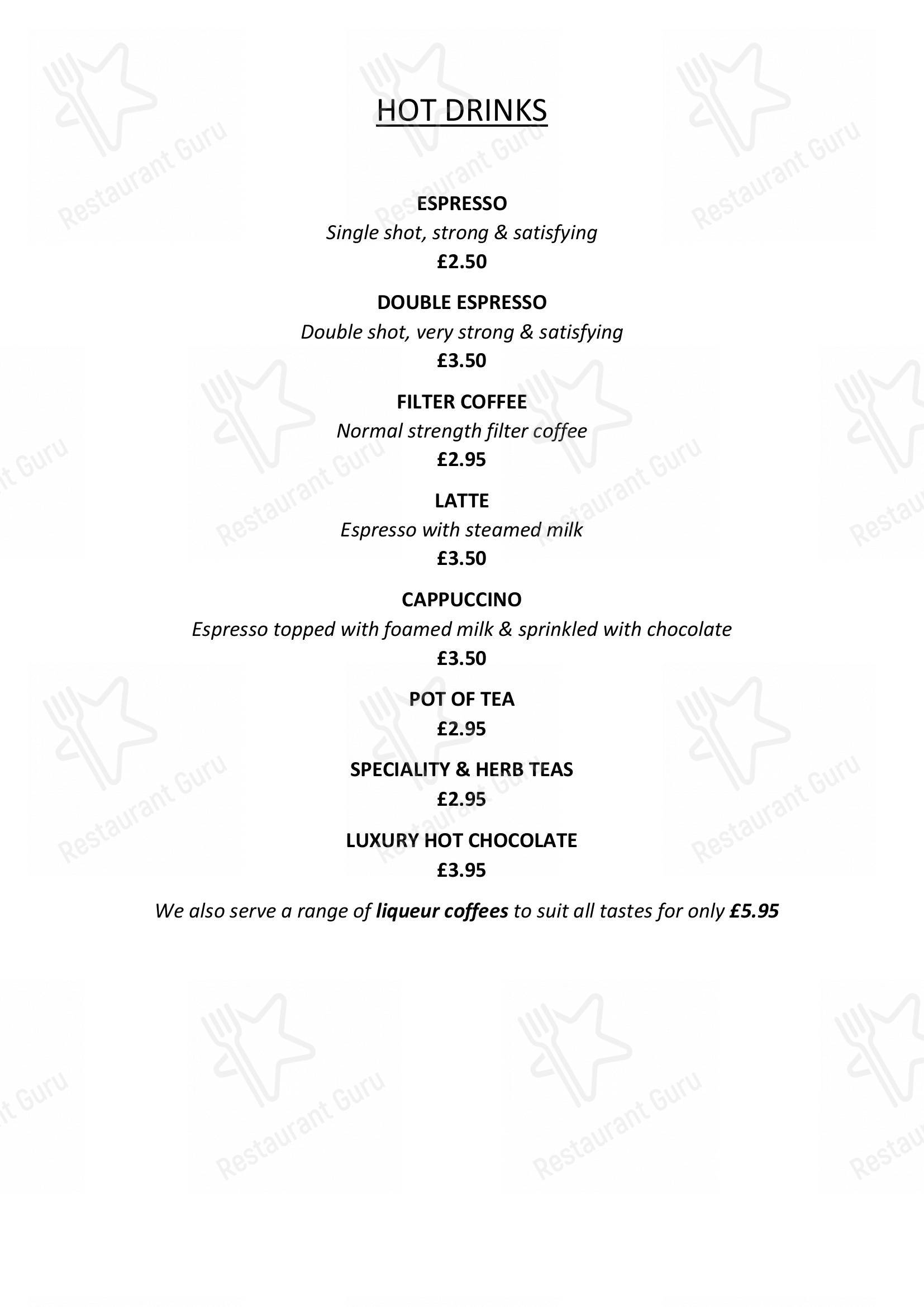 Menu at The Smugglers Inn pub & bar, Dawlish