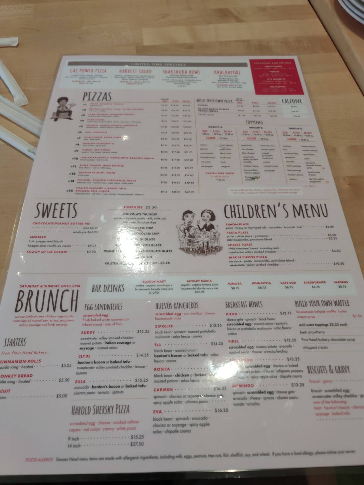 Menu at The Tomato Head pub & bar, Knoxville, 12 Market Square