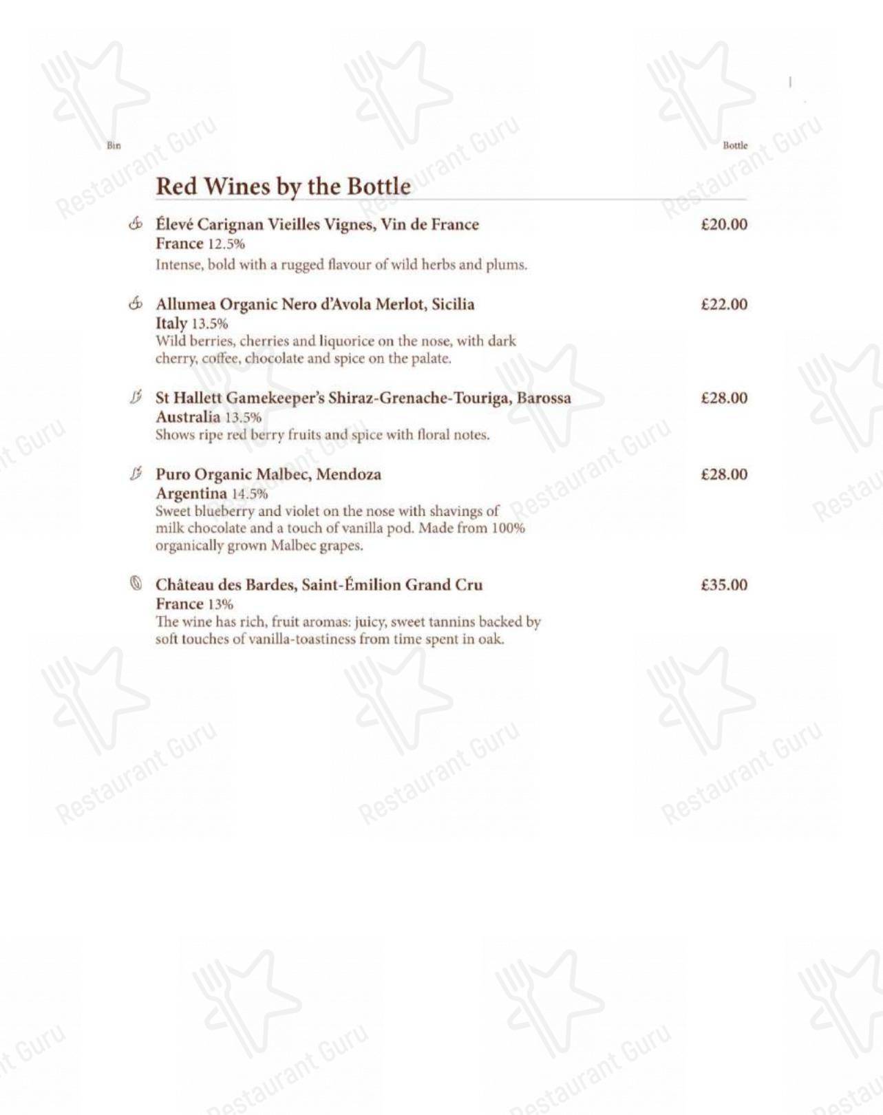 Menu at The Turks Head pub & bar, Alcester